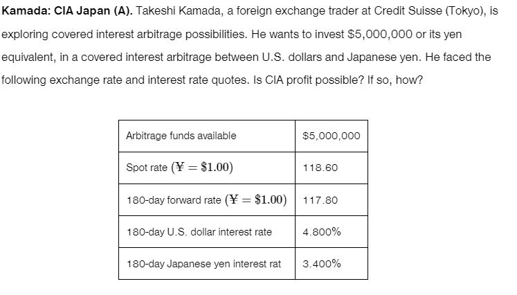 Solved Kamada: CIA Japan (A). Takeshi Kamada, a foreign | Chegg.com