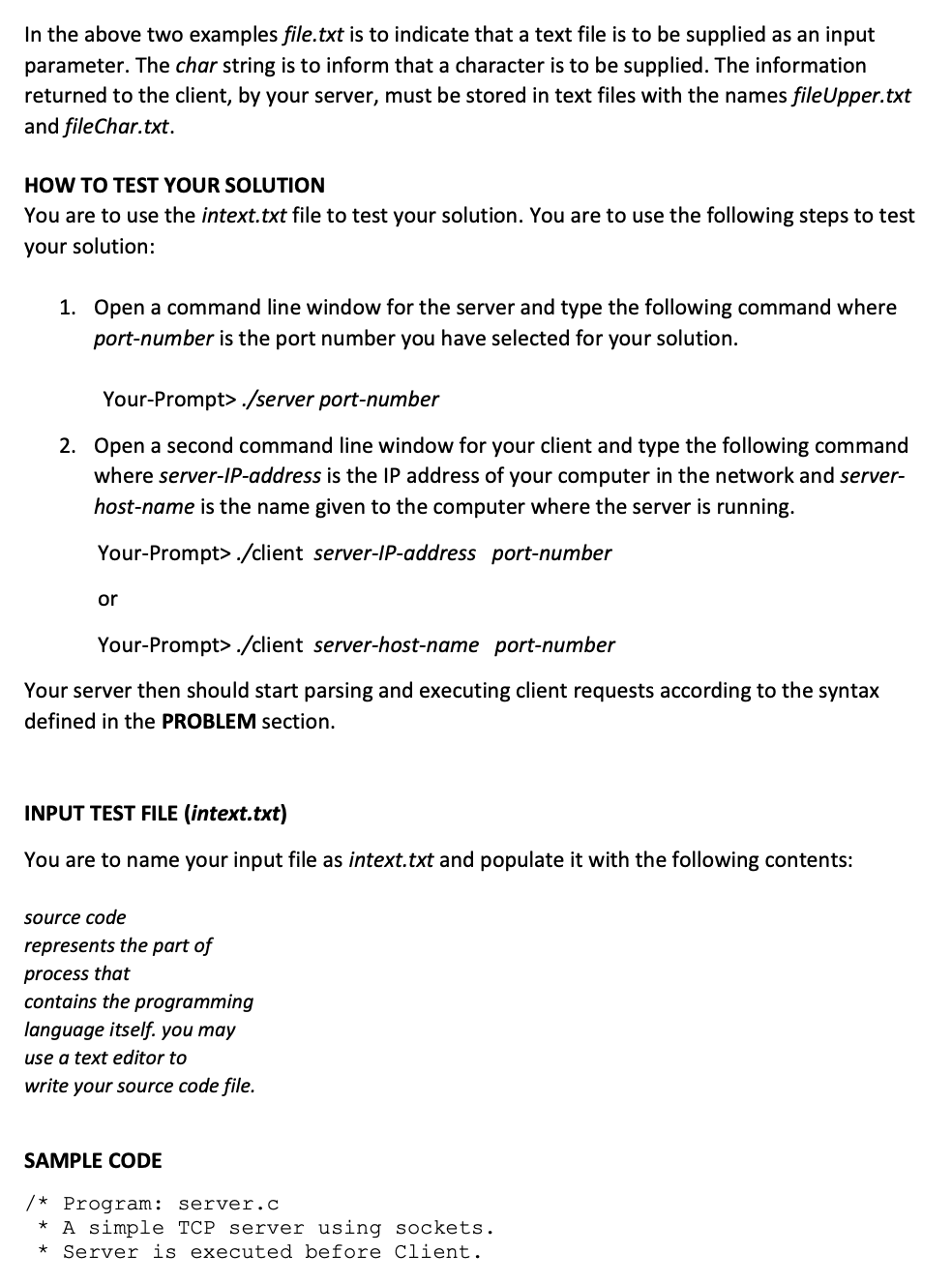 Solved PURPOSE Develon a practical understanding of socket | Chegg.com