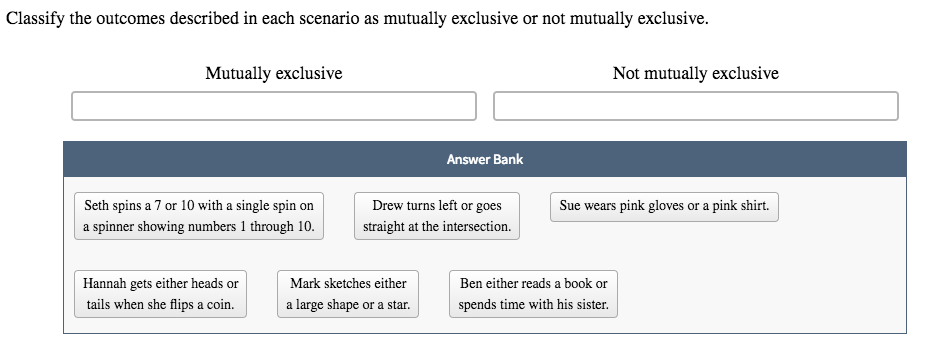 Solved Classify the outcomes described in each scenario as | Chegg.com