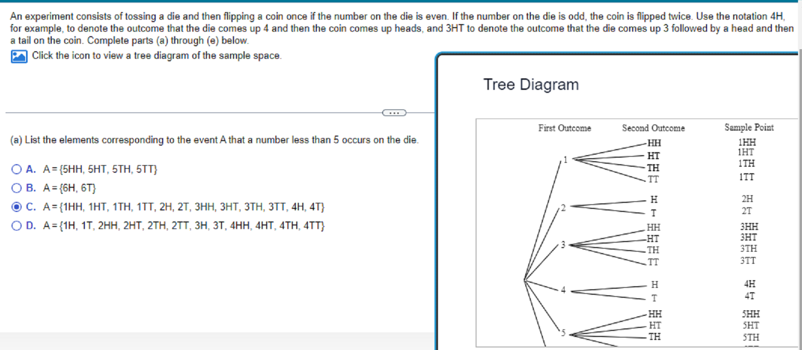 Solved An experiment consists of tossing a die and then | Chegg.com