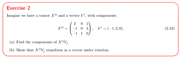 Solved Exercise 2 Imagine we have a tensor X and a vector V, | Chegg.com