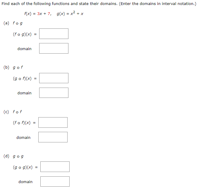 Solved Find each of the following functions and state their | Chegg.com