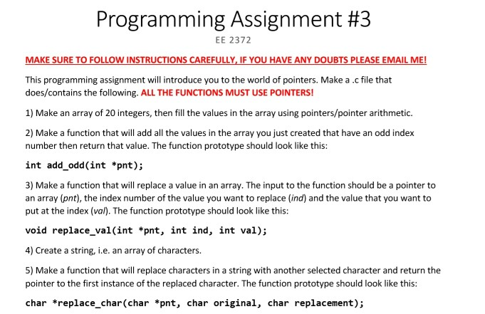 Solved Programming Assignment #3 EE 2372 MAKE SURE TO FOLLOW | Chegg.com