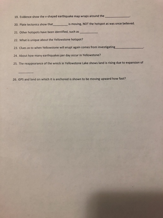 Solved How the Earth was Made: Yellowstone Approximately how | Chegg.com