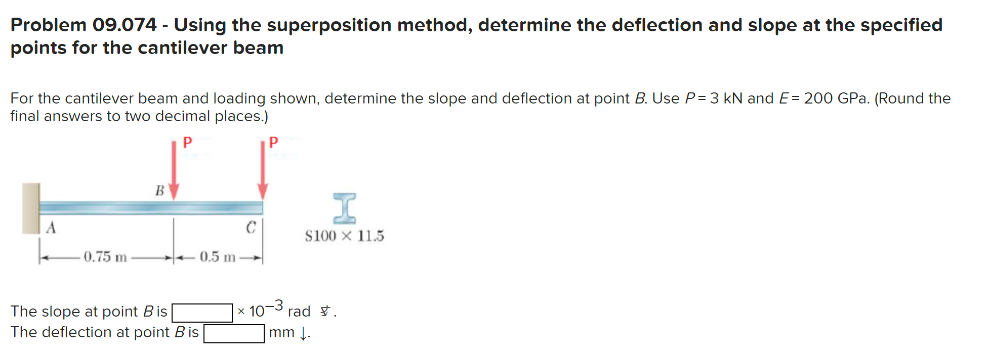 Solved Problem 09.074 - Using the superposition method, | Chegg.com