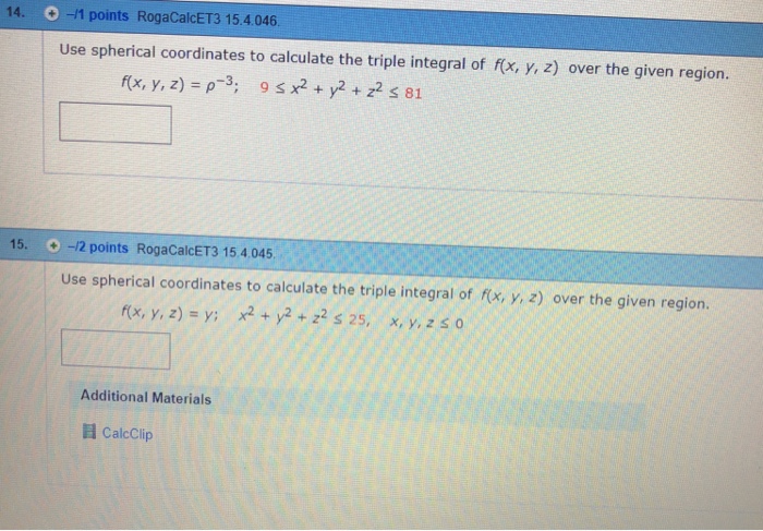 Solved 10. 0/1 points I Previous Answers RogaCalcET3 | Chegg.com Solved 10. 0/1 points I Previous Answers RogaCalcET3 | Chegg.com