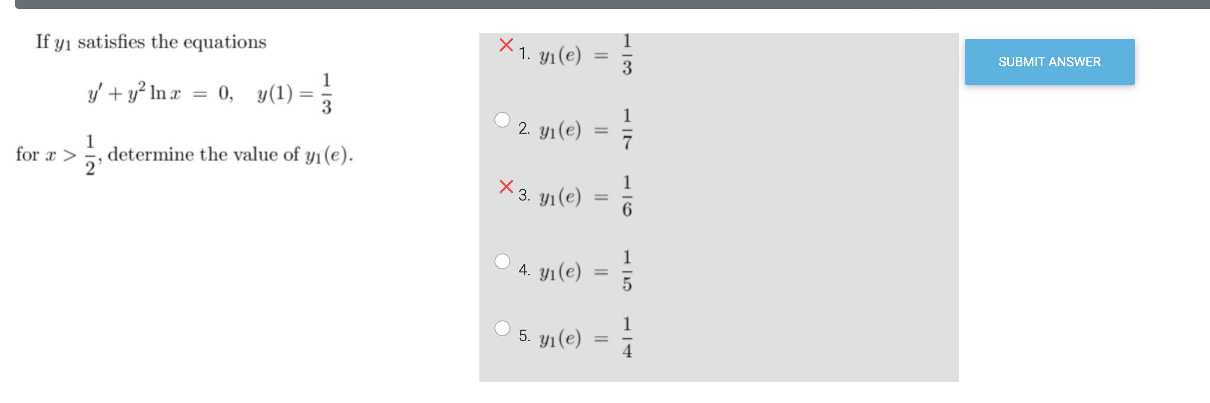 Solved solve this question: If y1 ﻿satisfies the | Chegg.com