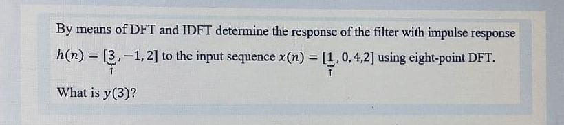 Solved By means of DFT and IDFT determine the response of | Chegg.com