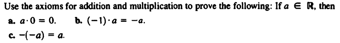 Solved Use the axioms for addition and multiplication to | Chegg.com