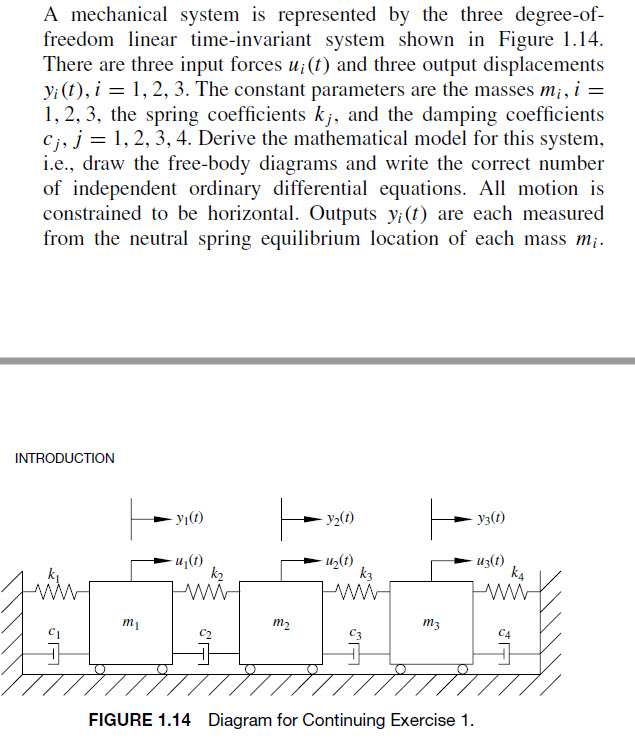 Solved A mechanical system is represented by the three | Chegg.com