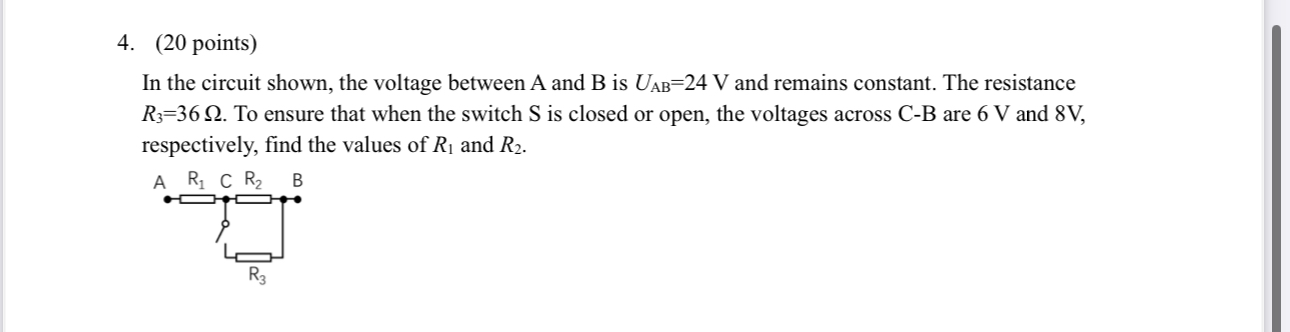 Solved (20 ﻿points)In ﻿the circuit shown, the voltage | Chegg.com