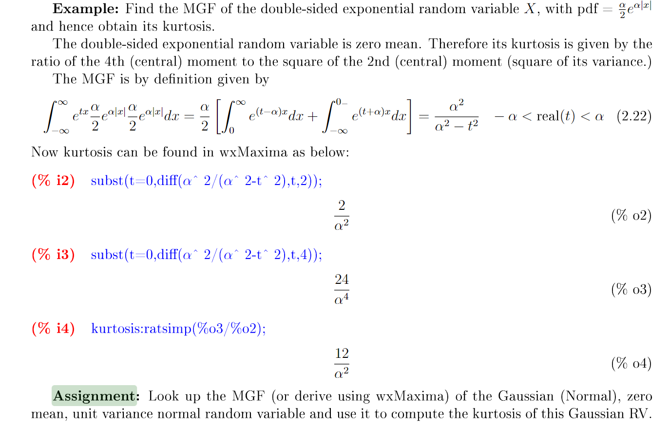 Solved Example: Find the MGF of the double-sided exponential | Chegg.com