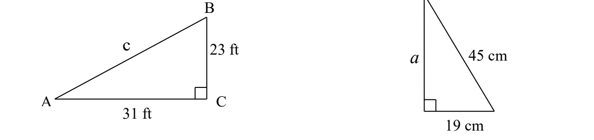 Solved Use the Pythagorean Theorem to find the missing | Chegg.com