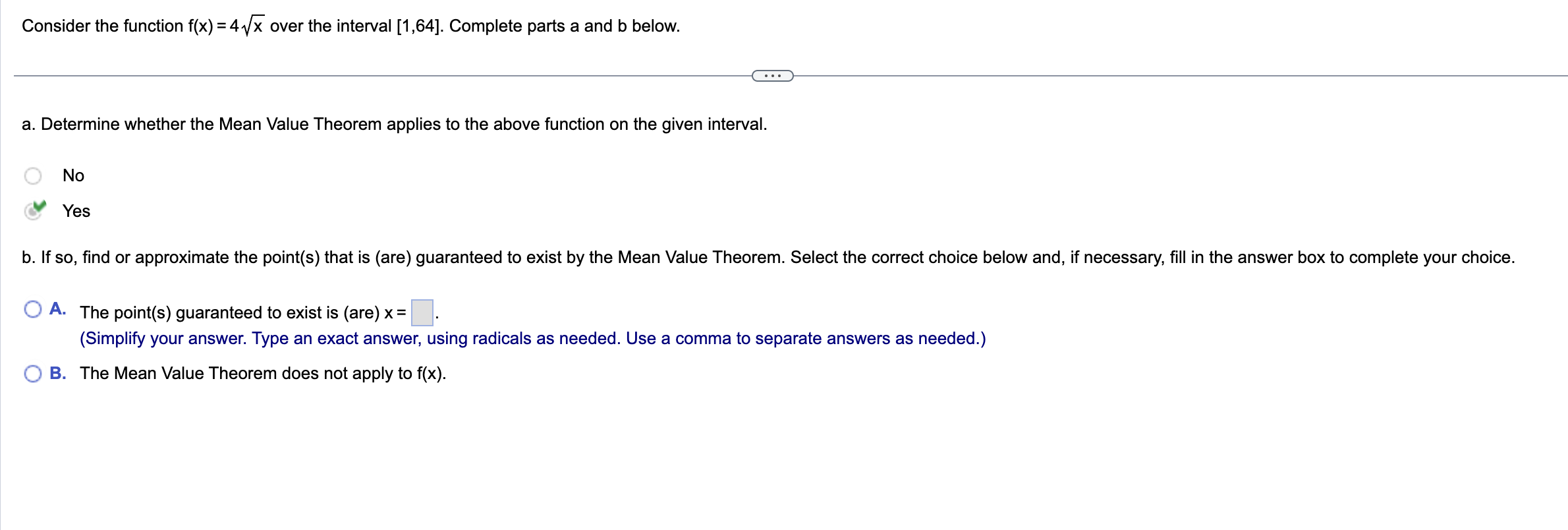 Solved Consider the function f(x)=4x over the interval | Chegg.com