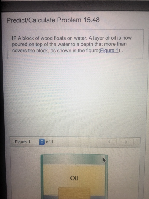 Solved Predict/Calculate Problem 15.48 IP A block of wood | Chegg.com