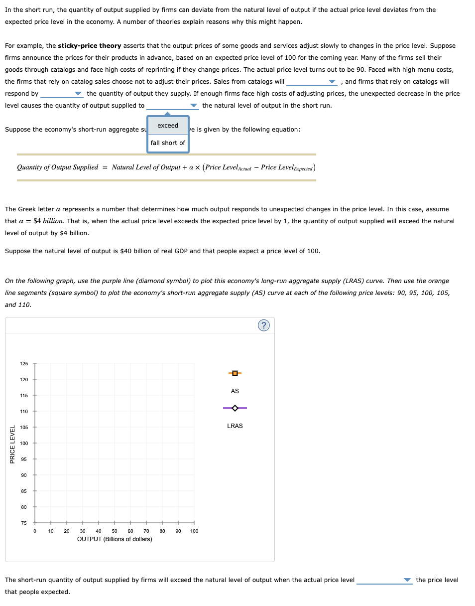 Solved In the short run, the quantity of output supplied by | Chegg.com