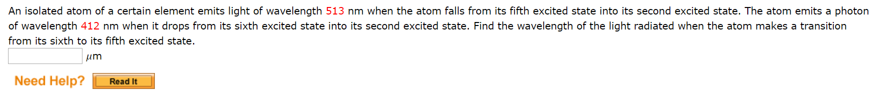 Solved An Isolated Atom Of A Certain Element Emits Light Of