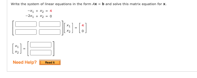 Solved Write the system of linear equations in the form Ax=b | Chegg.com