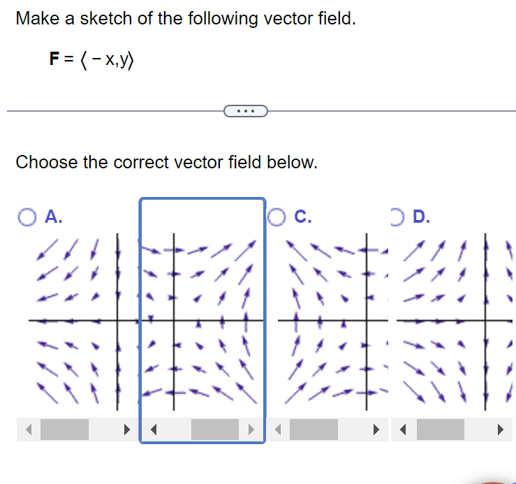 Solved Make a sketch of the following vector field. F= −x,y | Chegg.com
