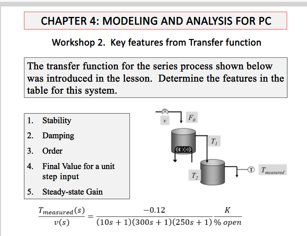 Solved CHAPTER 4: MODELING AND ANALYSIS FOR PC Workshop 2. | Chegg.com