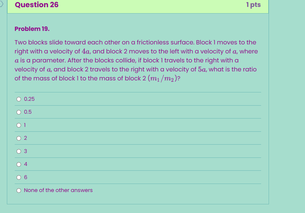 Solved Question 26Problem 19.Two blocks slide toward each | Chegg.com