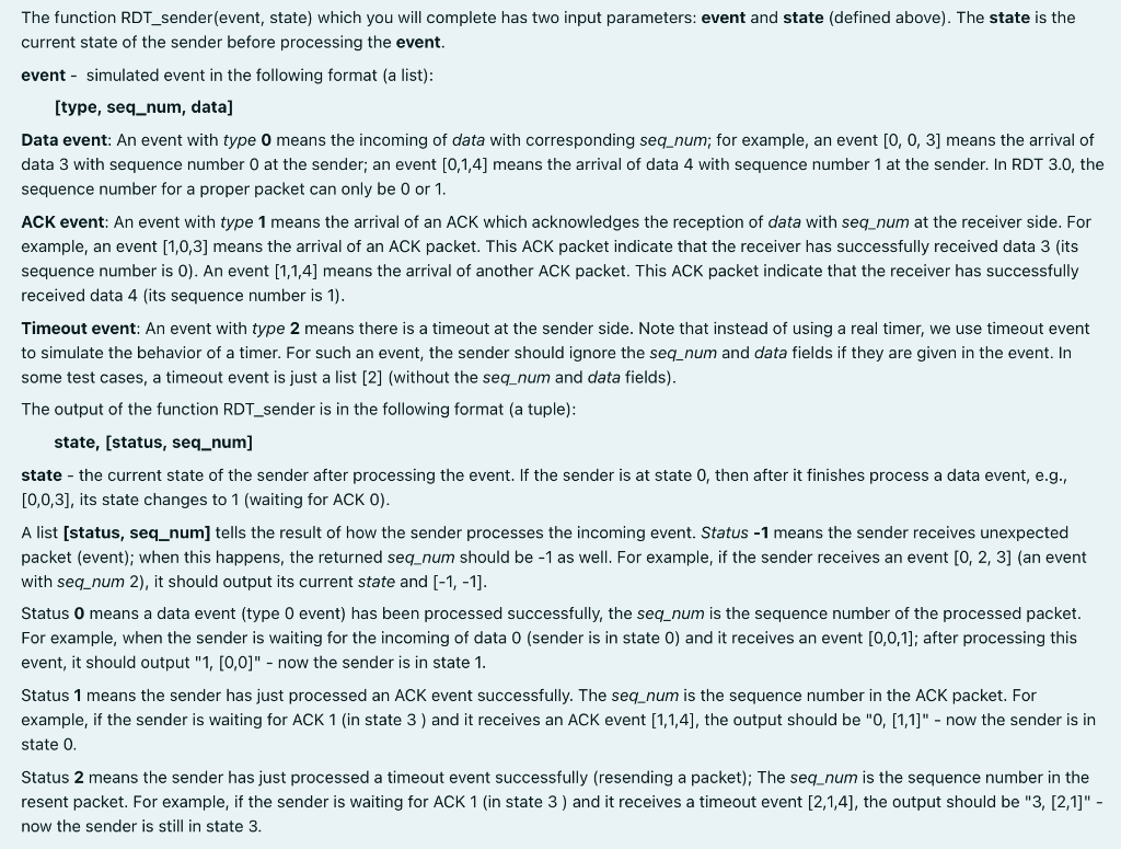 RDT 3.0, also known as alternating-bit protocol, uses | Chegg.com