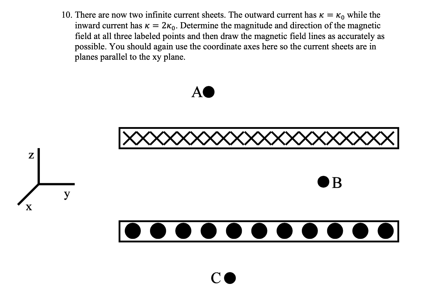 Solved b) Focus on a section of the bottom current sheet | Chegg.com