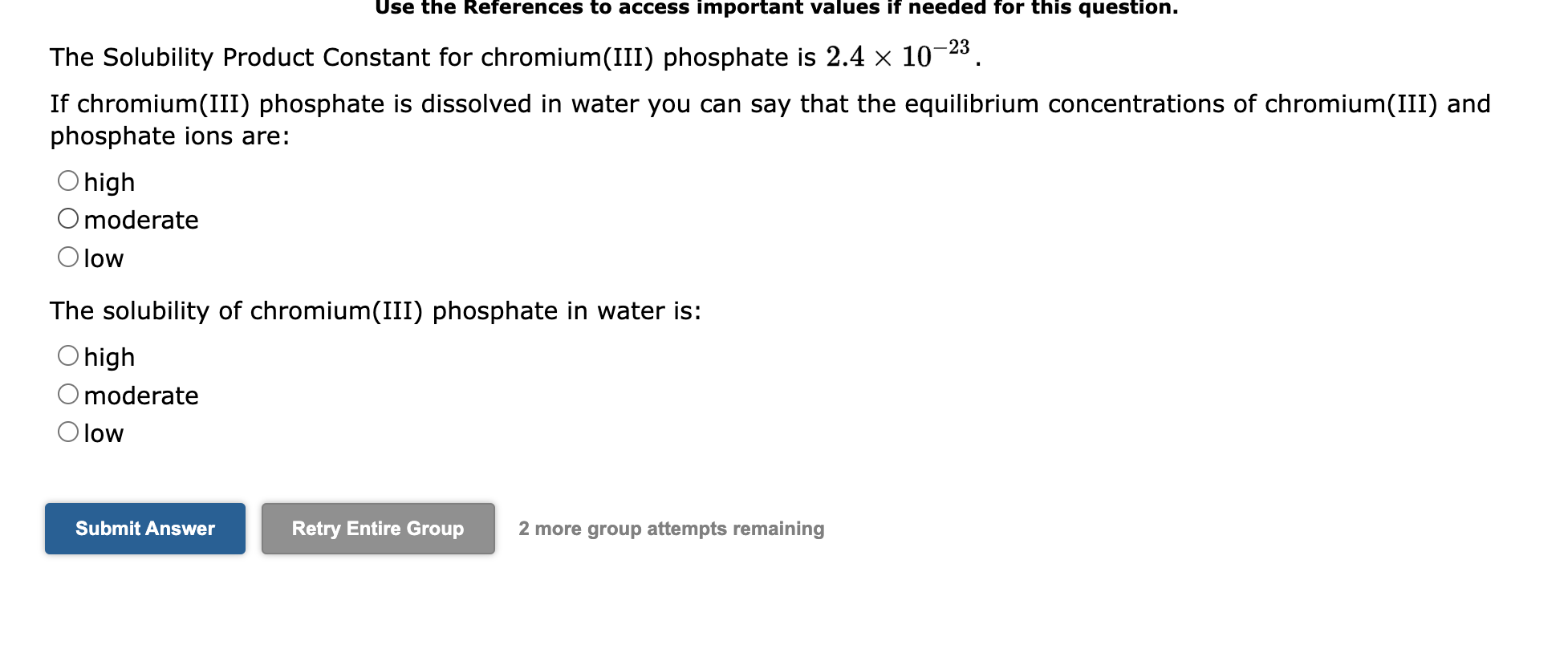 Solved The Solubility Product Constant for chromium(III) | Chegg.com
