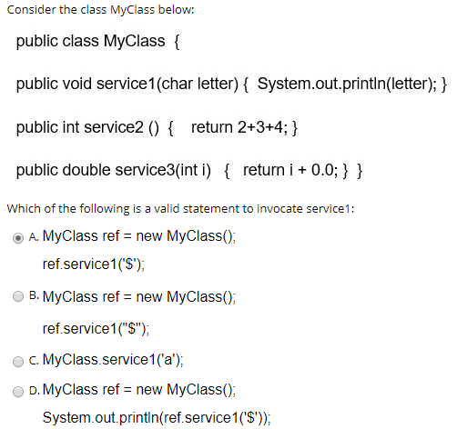 Solved Consider the class MyClass below: public class | Chegg.com Solved Consider the class MyClass below: public class | Chegg.com