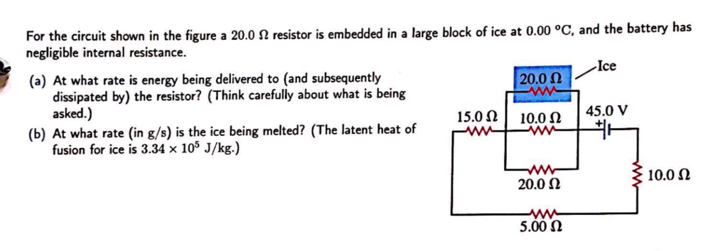 Solved For the circuit shown in the figure a 20.0 Ω resistor | Chegg.com