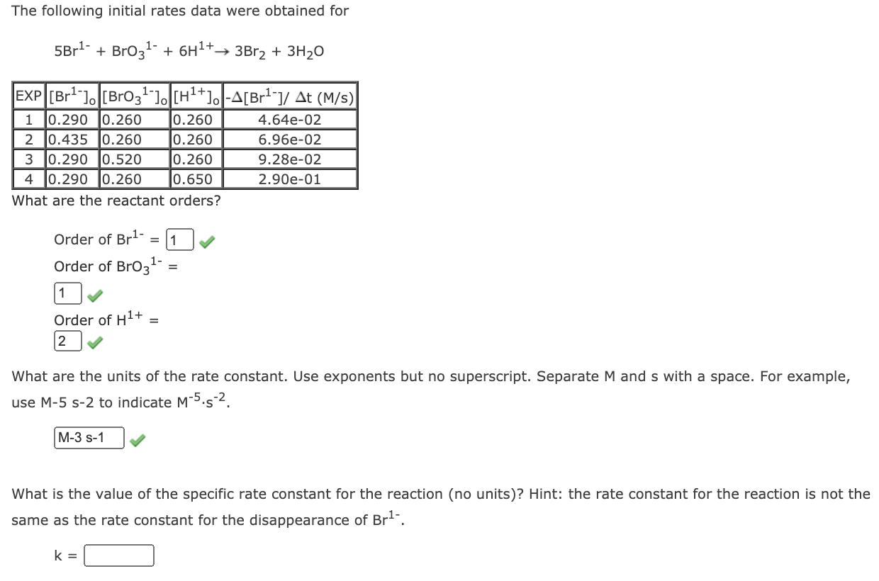 Solved The following initial rates data were obtained for | Chegg.com