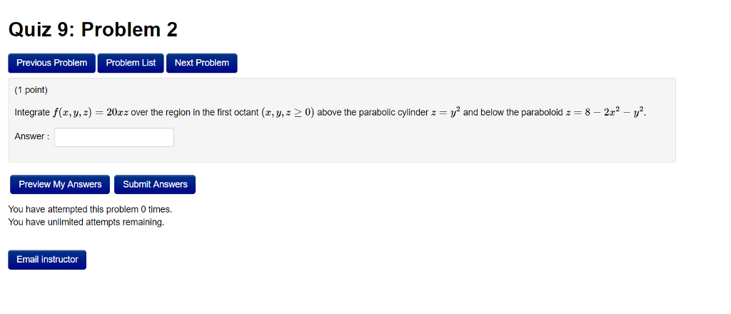 Solved Quiz 9 Problem 2 Previous Problem Problem Listnext 3425