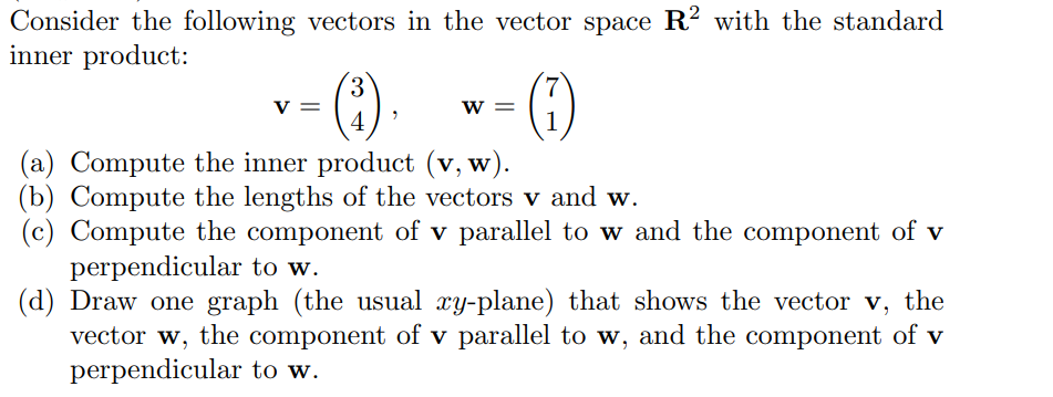 Solved Consider the following vectors in the vector space R2 | Chegg.com