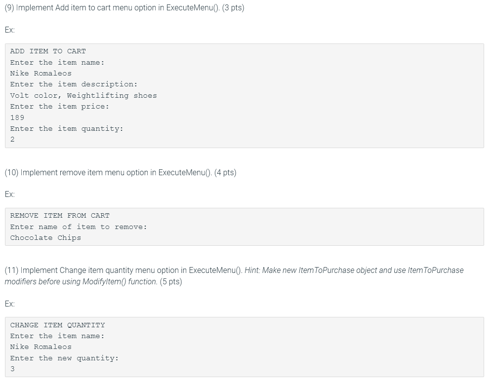 Solved This program extends the earlier "Online shopping | Chegg.com