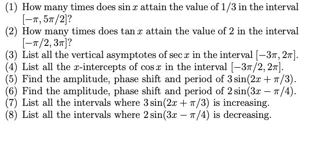 Solved 1 How Many Times Does Sin X Attain The Value Of 1 3