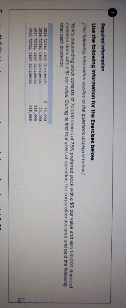 Solved Required Information Use the following Information | Chegg.com