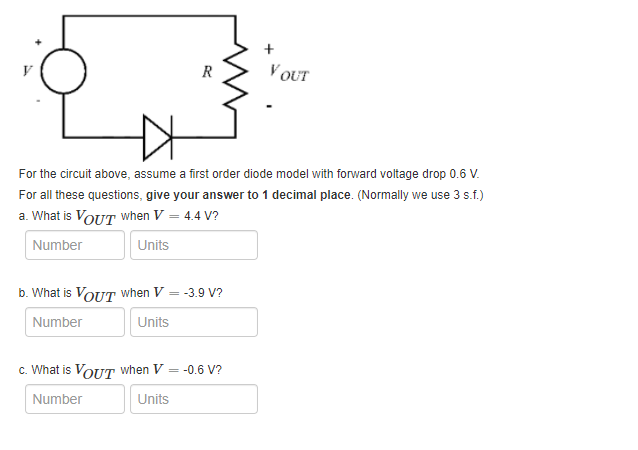 Solved + R VOUT For the circuit above, assume a first order | Chegg.com
