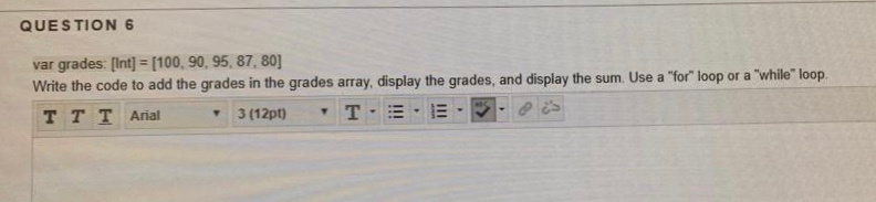 Solved QUESTION6 var grades: [Int] = [100, 90, 95, 87, 801 | Chegg.com