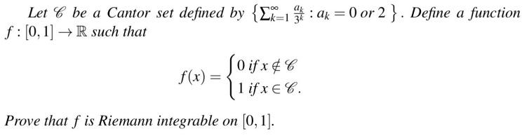 Solved : Let C be a Cantor set defined by {{k=1 #: ak = 0 or | Chegg.com