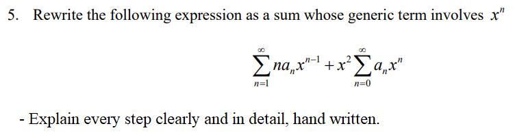 Solved 5 Rewrite The Following Expression As A Sum Whose 