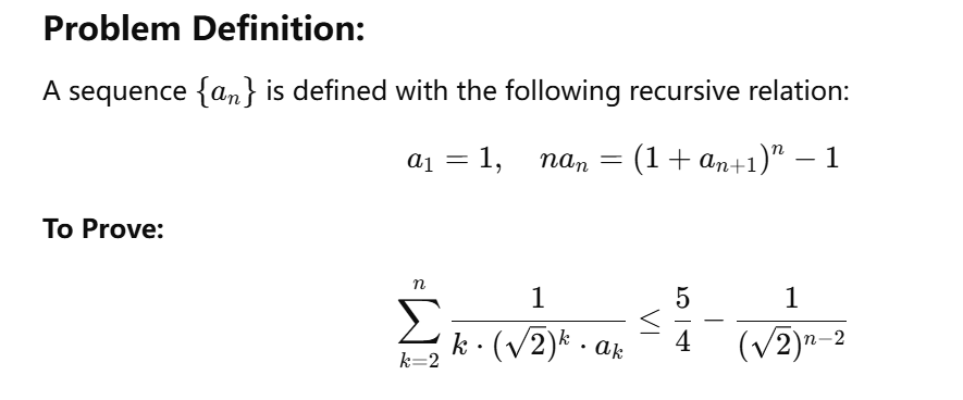 Solved Problem Definition:A sequence {an} is ﻿defined with | Chegg.com