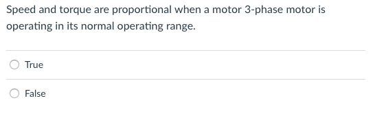Solved Speed and torque are proportional when a motor | Chegg.com