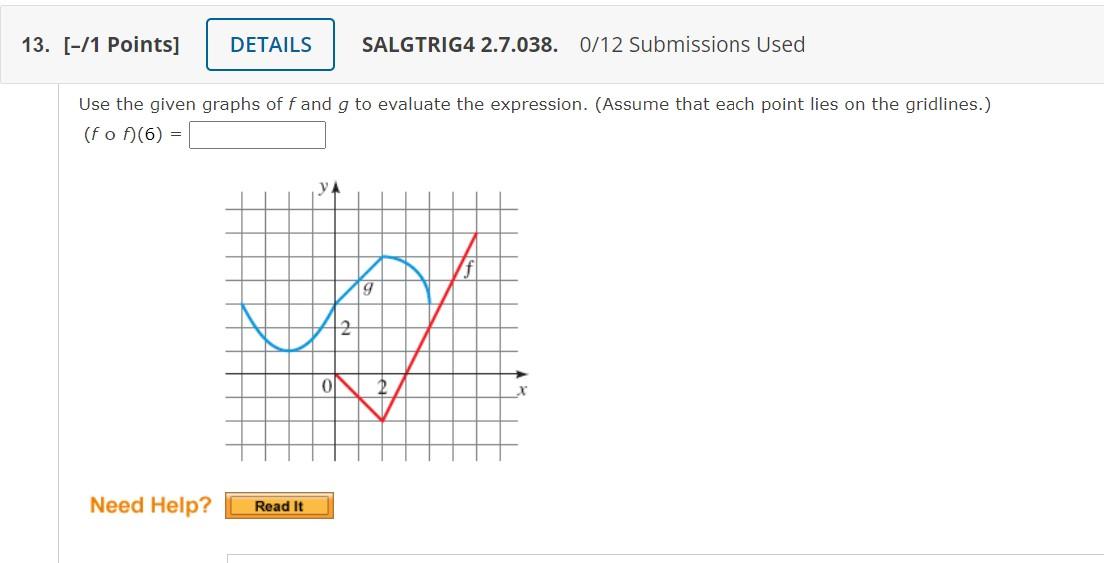 Solved 13. [-/1 Points] DETAILS SALGTRIG4 2.7.038. 0/12 | Chegg.com