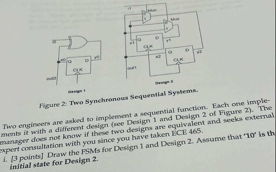 Design 1Figure 2: Two Synchronous Sequential | Chegg.com