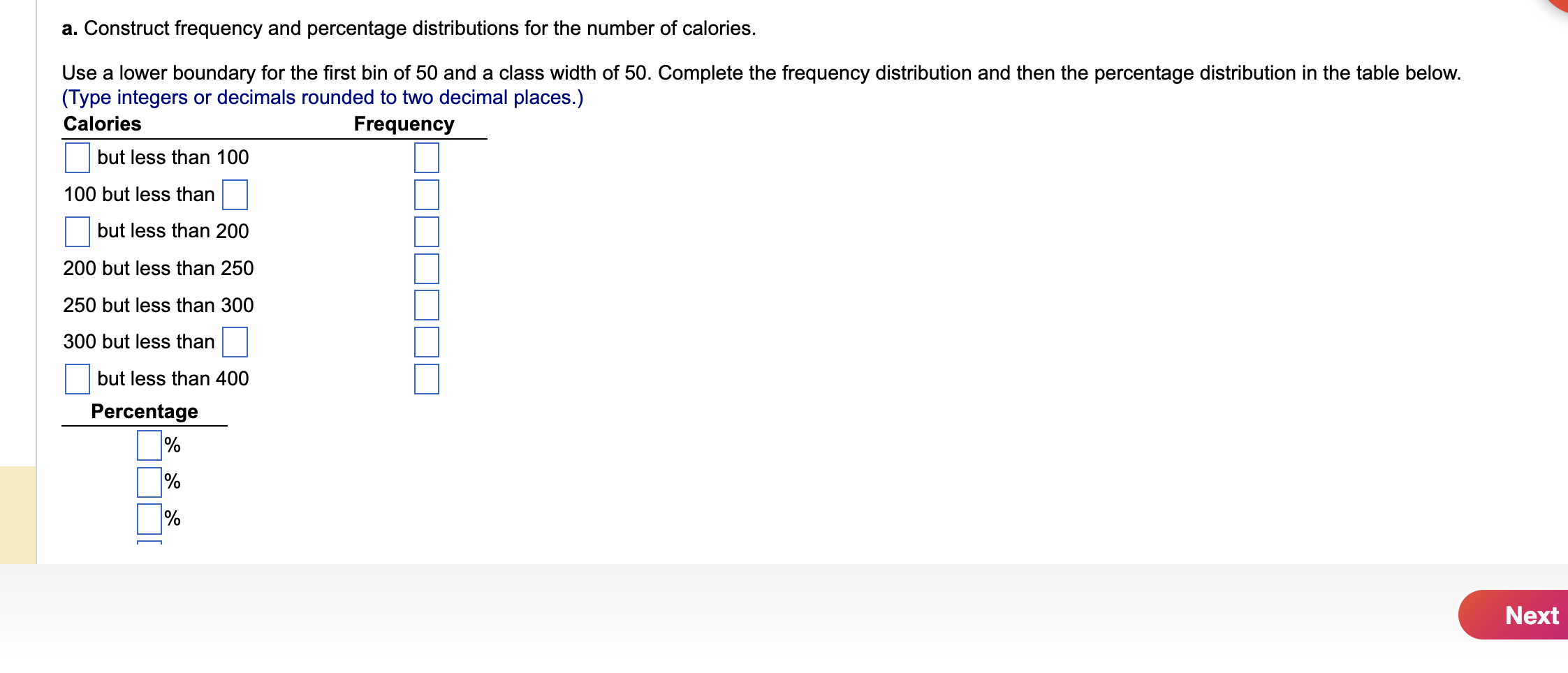 a. Construct frequency and percentage distributions | Chegg.com