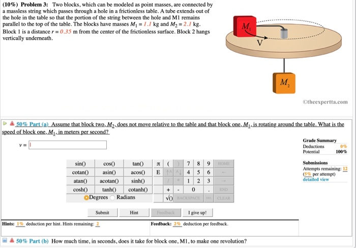 Solved they used t=m1v^2/r and t=m2g, m1v^2/r = m2g. But why | Chegg.com