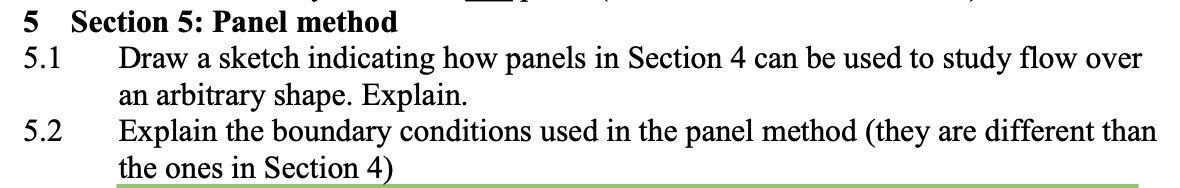 Solved on a 5 Section 5: Panel method 5.1 Draw a sketch | Chegg.com