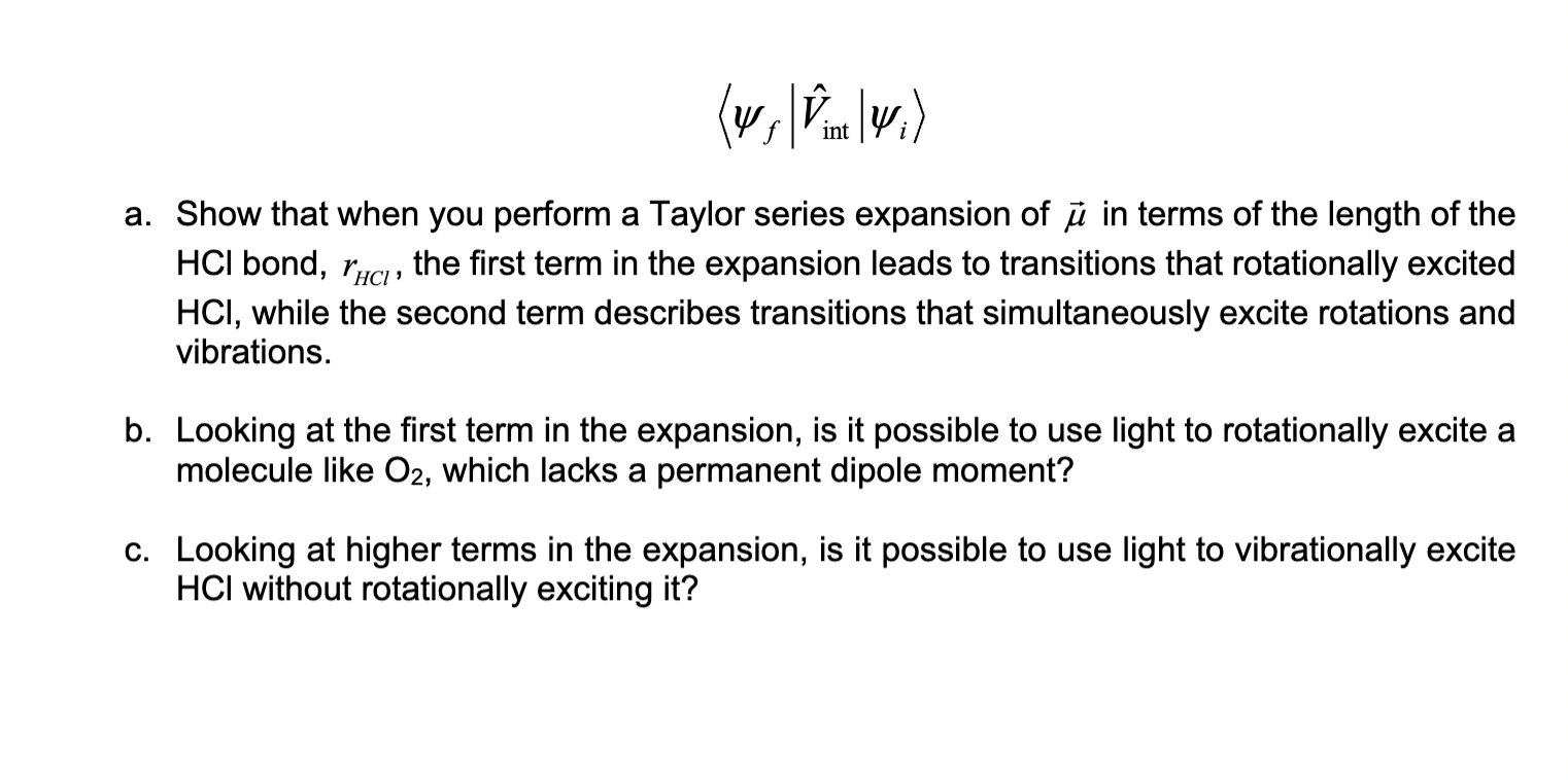 Solved Question 4 Rotational Spectroscopy Consider A Hcl