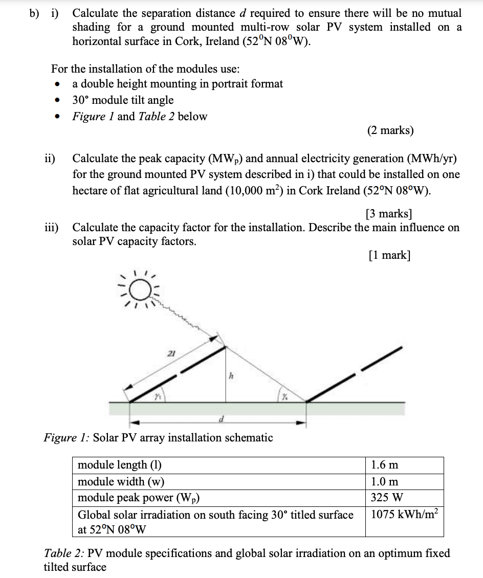 Solved b) i) Calculate the separation distance d required to | Chegg.com