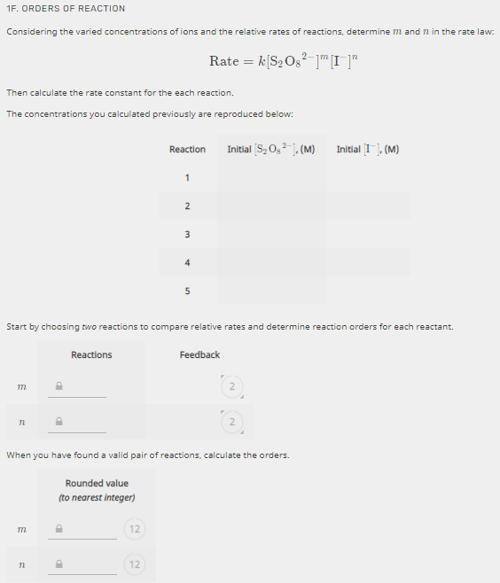 Solved 1E. RATES AND RELATIVE RATES OF REACTION Calculate | Chegg.com